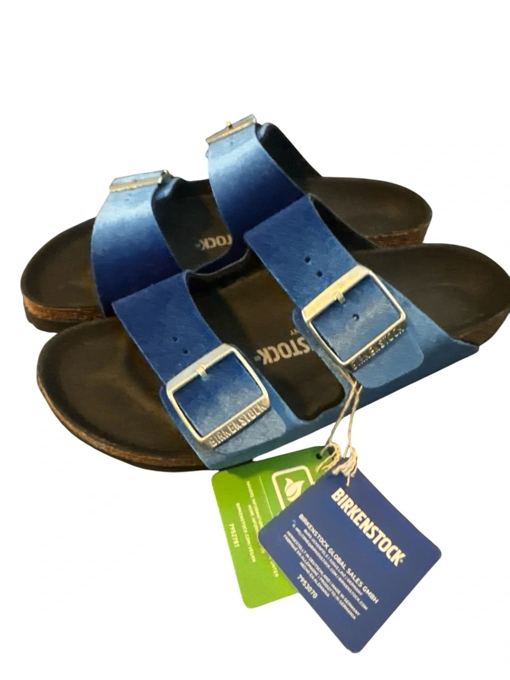 Birkenstock | Shoes | Birkenstock Blue Twostrap Velvet Slide With ...